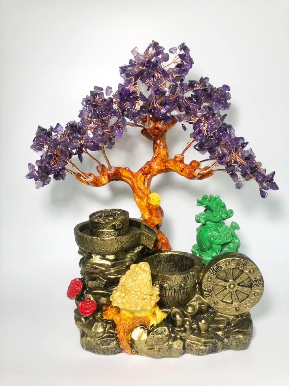 Natural Amethyst Gemstone Crystal Bonsai Tree of Life 11.8" - Bonsai ...