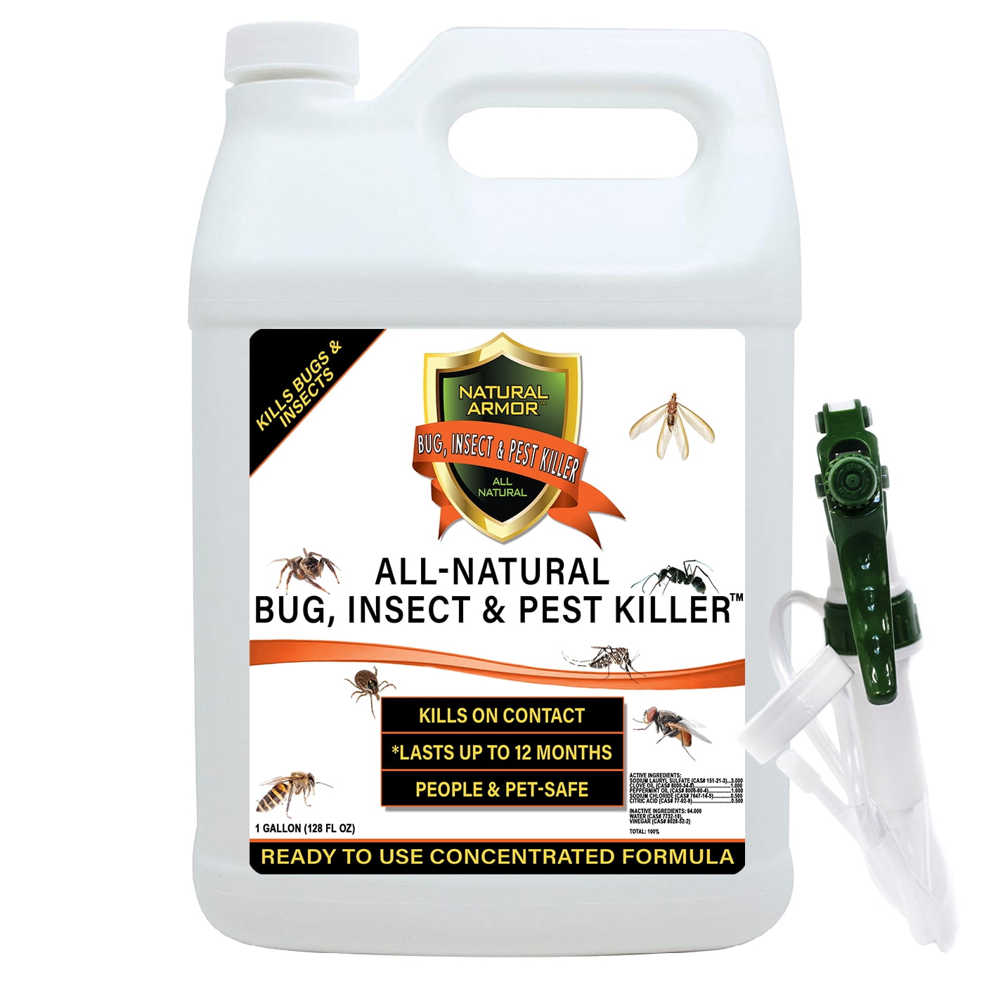 Natural Armor 128 oz Bug, Insect and Pest Killer for Indoor and Outdoor ...
