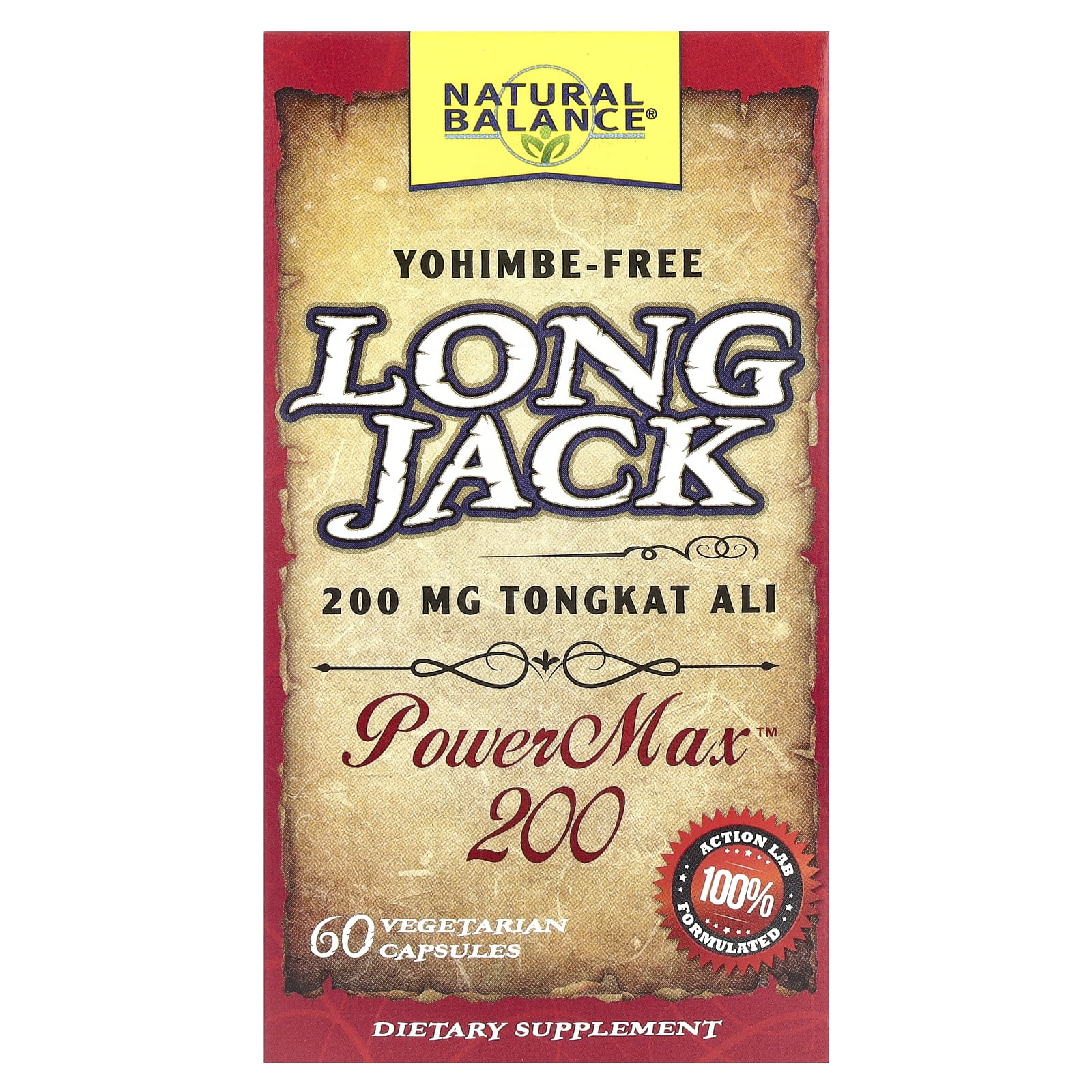 Natural Balance Dietary Wellness, Long Jack Powermax 200 200 mg Veg ...