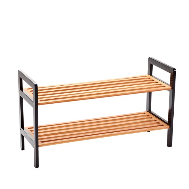 2-Tier Sturdy Shoe Rack in Natural - Walmart.com