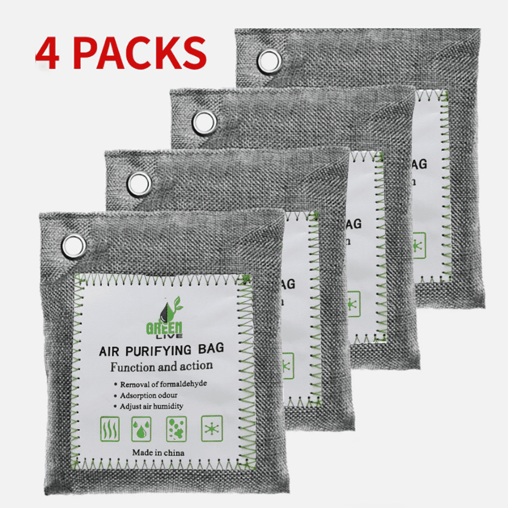 Natural Bamboo Charcoal Air Purifying Bags (4-Pack) - Eco-Friendly Odor ...