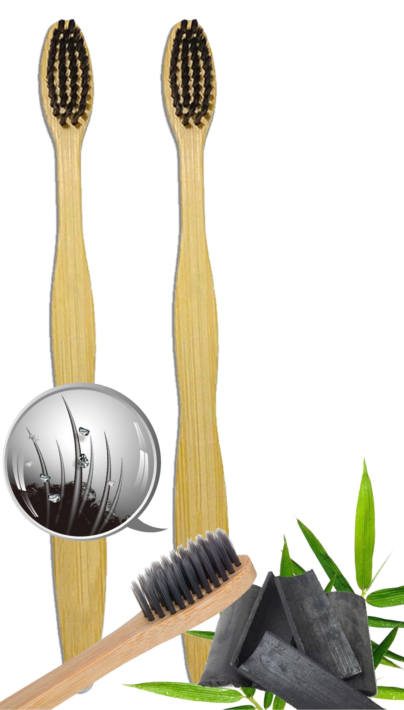 5 Star Super Deals Bamboo Charcoal Toothbrush, Extra Soft Bristles, 2pc ...