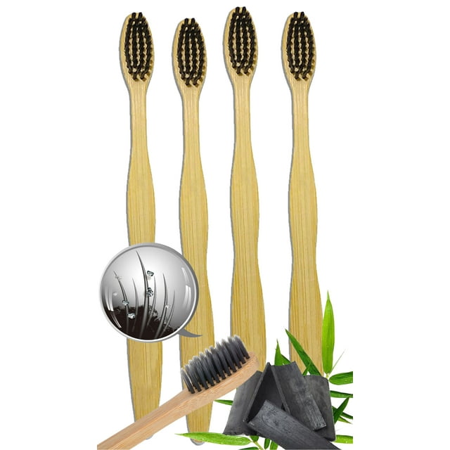 Natural Bamboo Charcoal Toothbrush - Eco-Friendly, Biodegradable, BPA ...