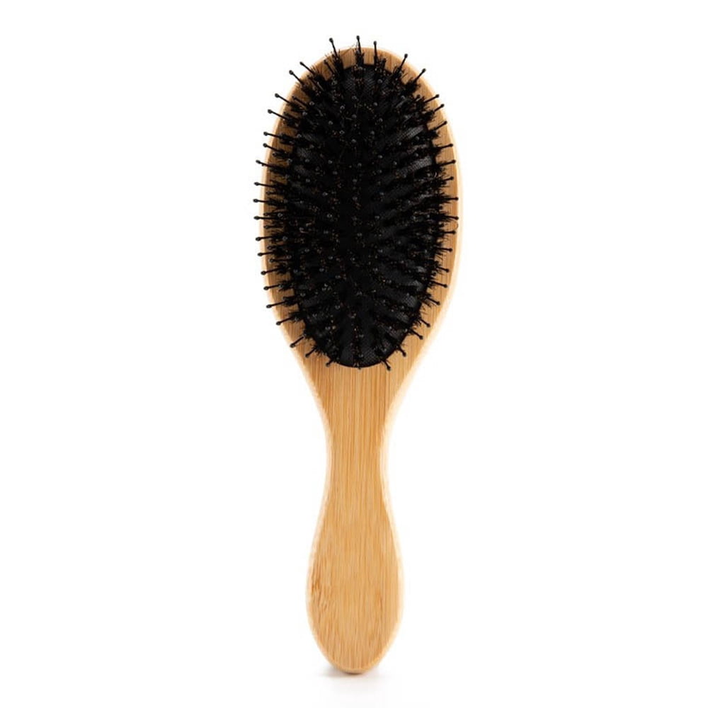 Natural Bamboo Comb Boar Bristle Hair Brush Portable Wooden Air Cushion ...