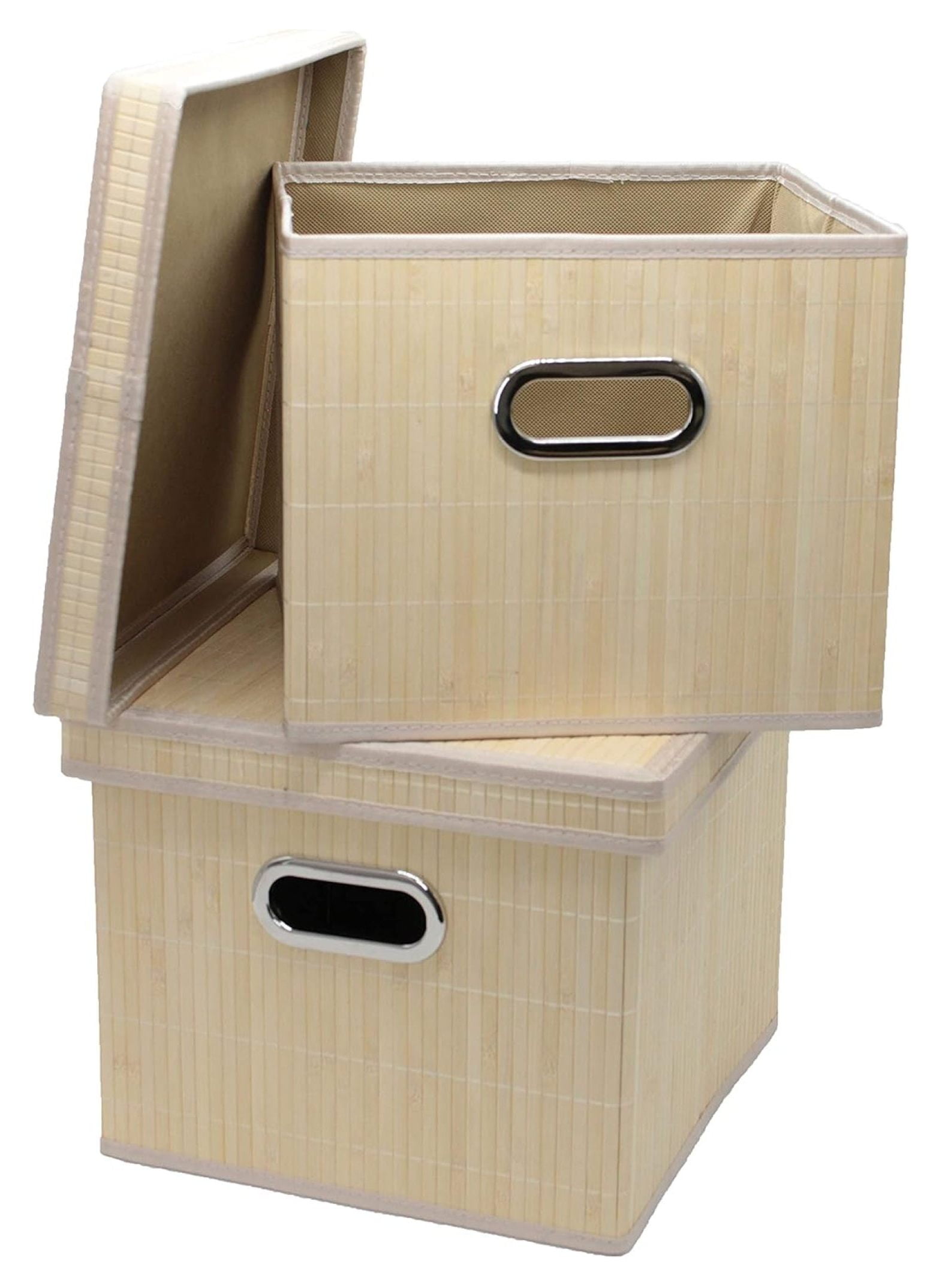 Natural Bamboo Foldable File Cabinet Storage Box Organizer Hanging File ...
