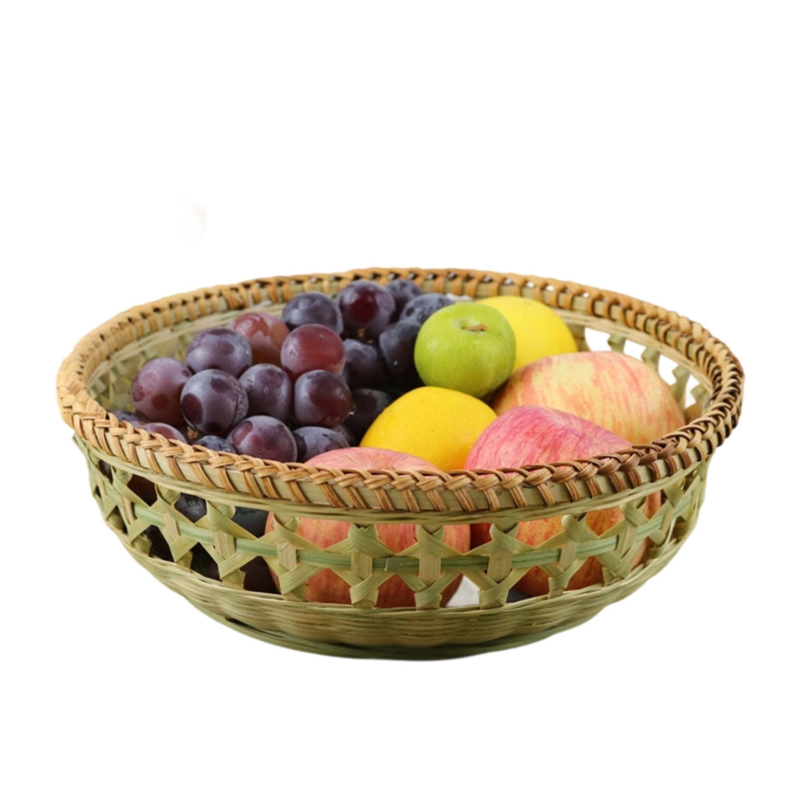 Natural Bamboo Fruit Basket Handwoven | Farmhouse Kitchen Storage for ...