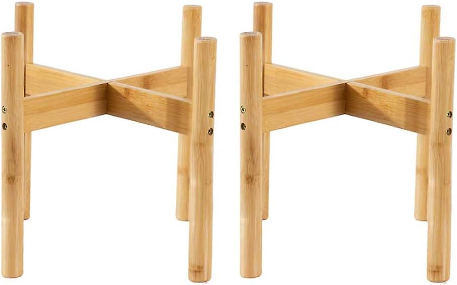 Natural Bamboo Indoor Plant Stands, 2 Pack for Home, Office and Garden ...