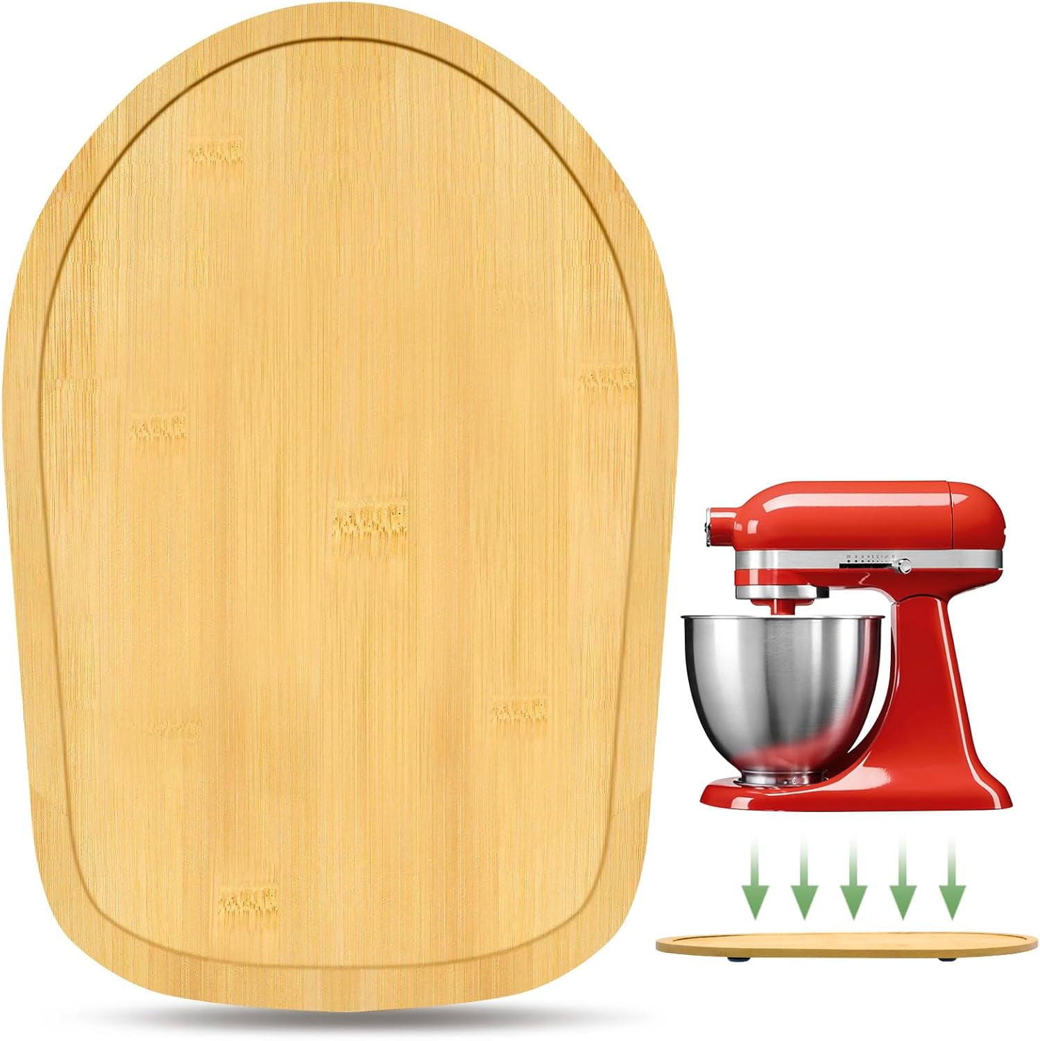 Natural Bamboo Mixer Slider Mat for KitchenAid 4.5-5 Qt Tilt Head Stand ...