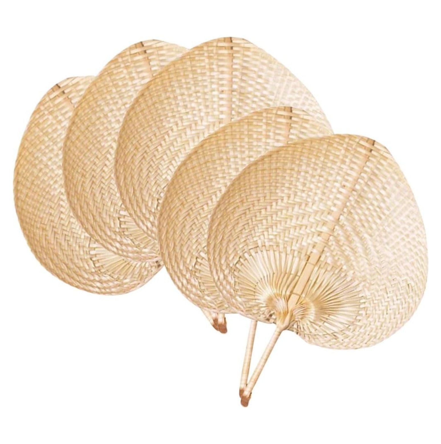 Natural Bamboo Raffia Hand Fans,Hand Weaving Fan for Summer Cooling ...