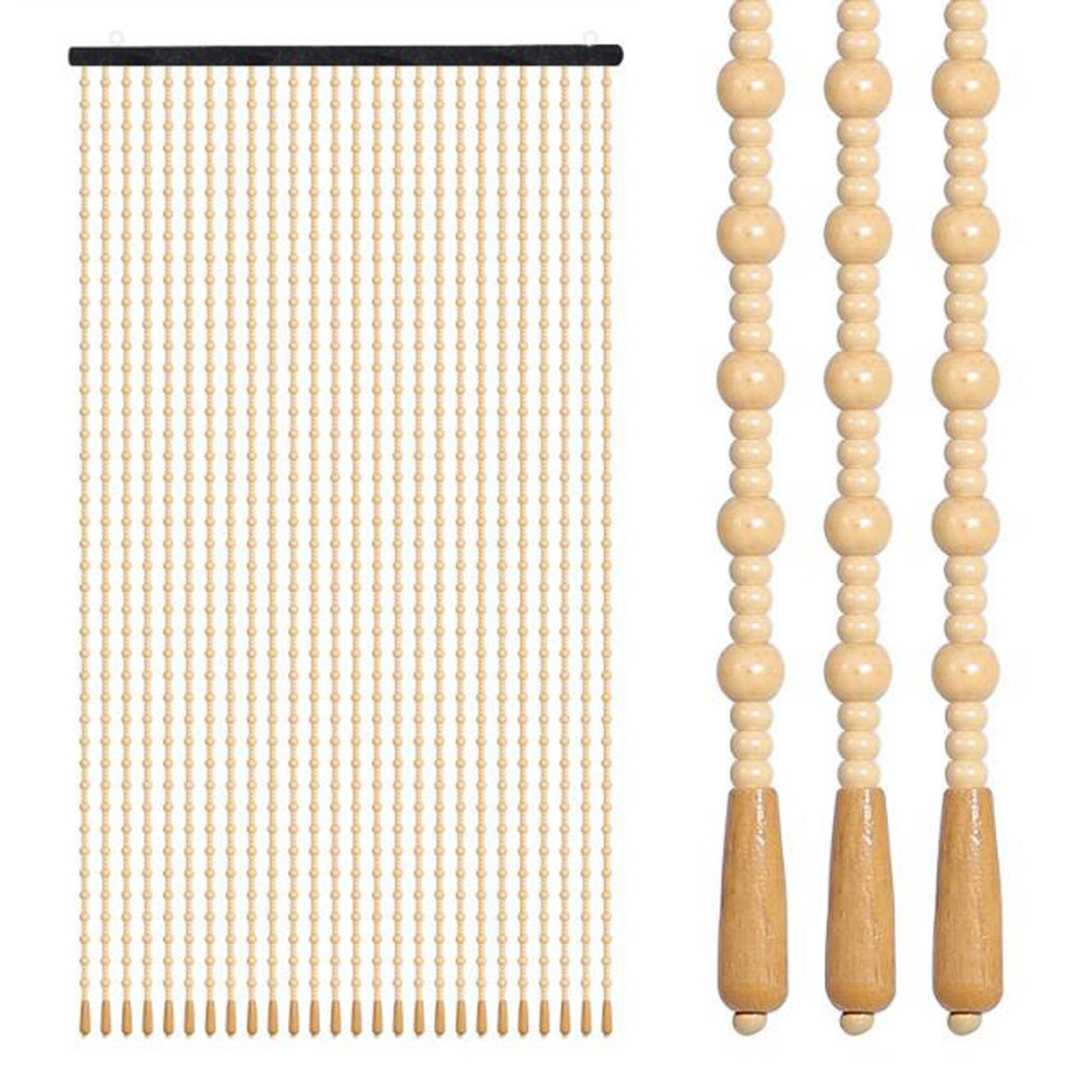 Natural Bamboo Wood Beaded Curtain,Retro Beaded Door Curtain Blinds ...