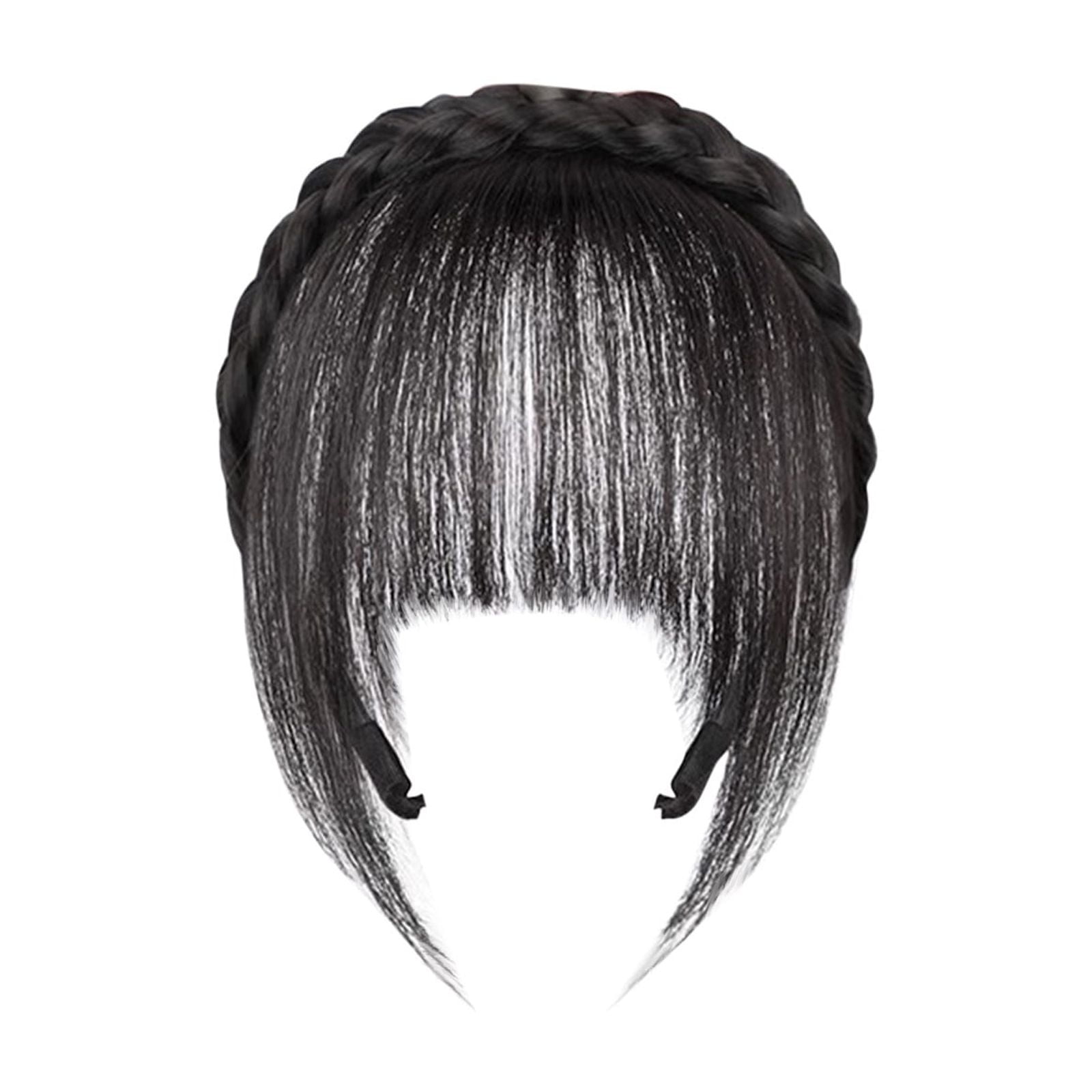 Natural Bangs Wig Headband Women Girls Fishbone Braid Forehead Hair ...