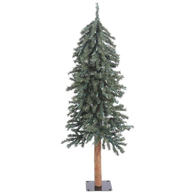 Indoor Faux Artificial Natural Bark Alpine Christmas Tree - 4 ft. x 25. ...