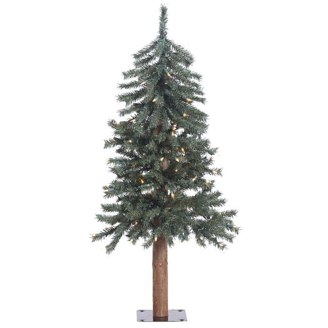 Natural Bark Dura-Lit Alpine Tree with Clear Lights - 3 ft. x 22.5 in ...