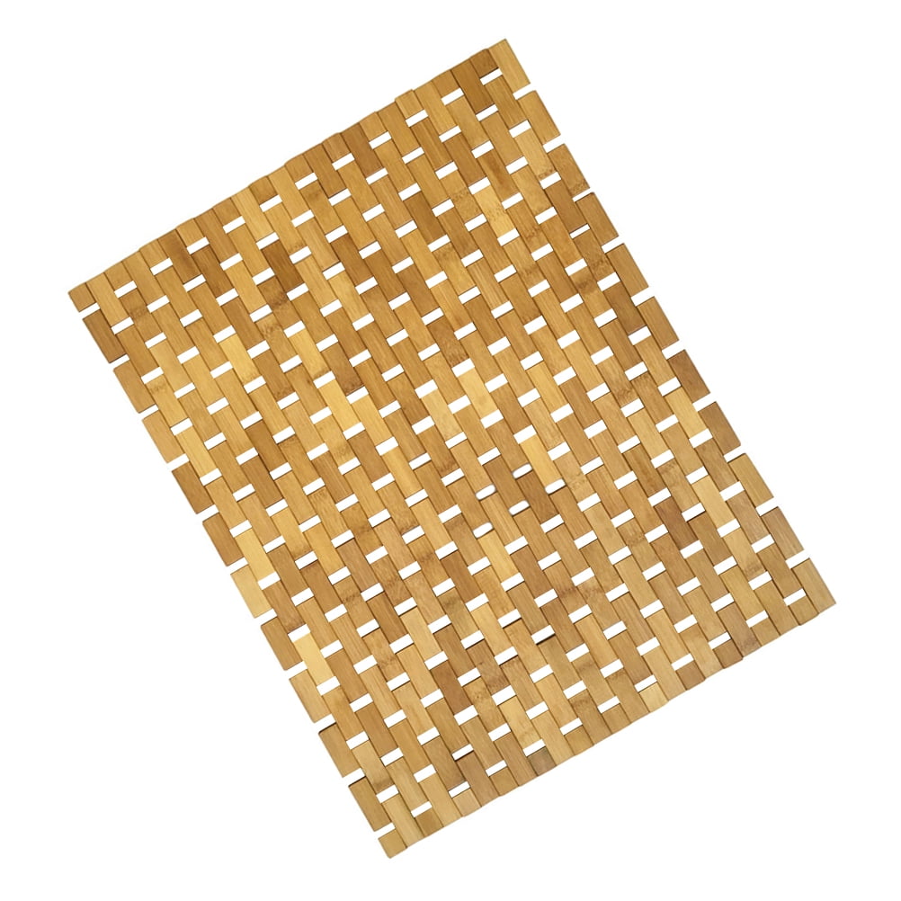 Natural Bath Mat Non- Shower Floor Mat Doormat Kitchen Floor Rug Wooden ...