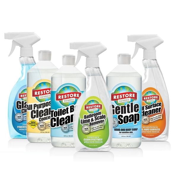 Restore Naturals Bathroom Cleaning Kit - Non Toxic Bathroom Cleaner Kit ...