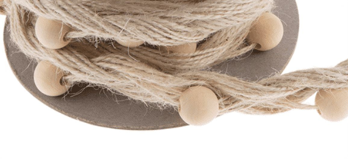 Natural Beaded And Braided Jute Ribbon 11/16 Inch Craft Diy Projects ...