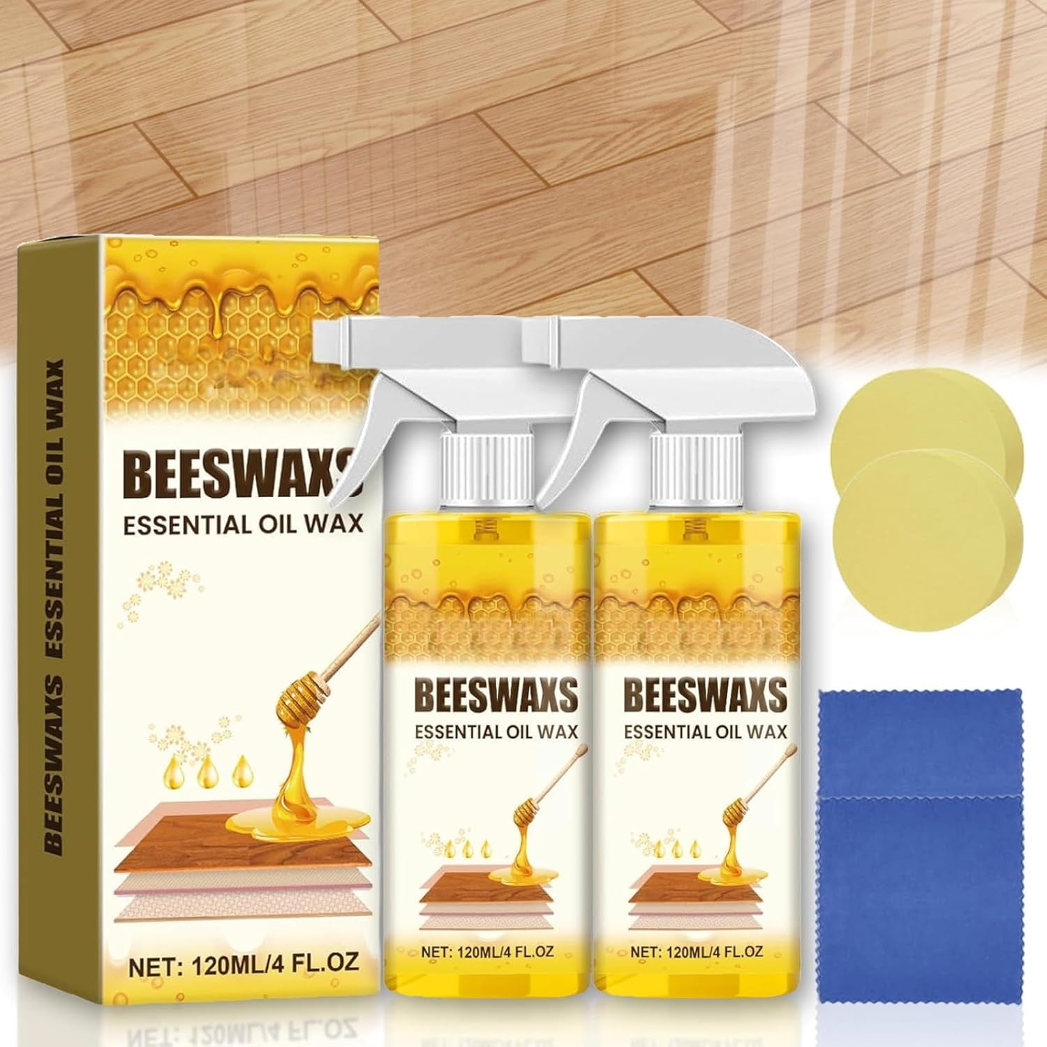 Natural Beeswax Furniture & Floor Care Spray - 2-in-1 Cleaner ...