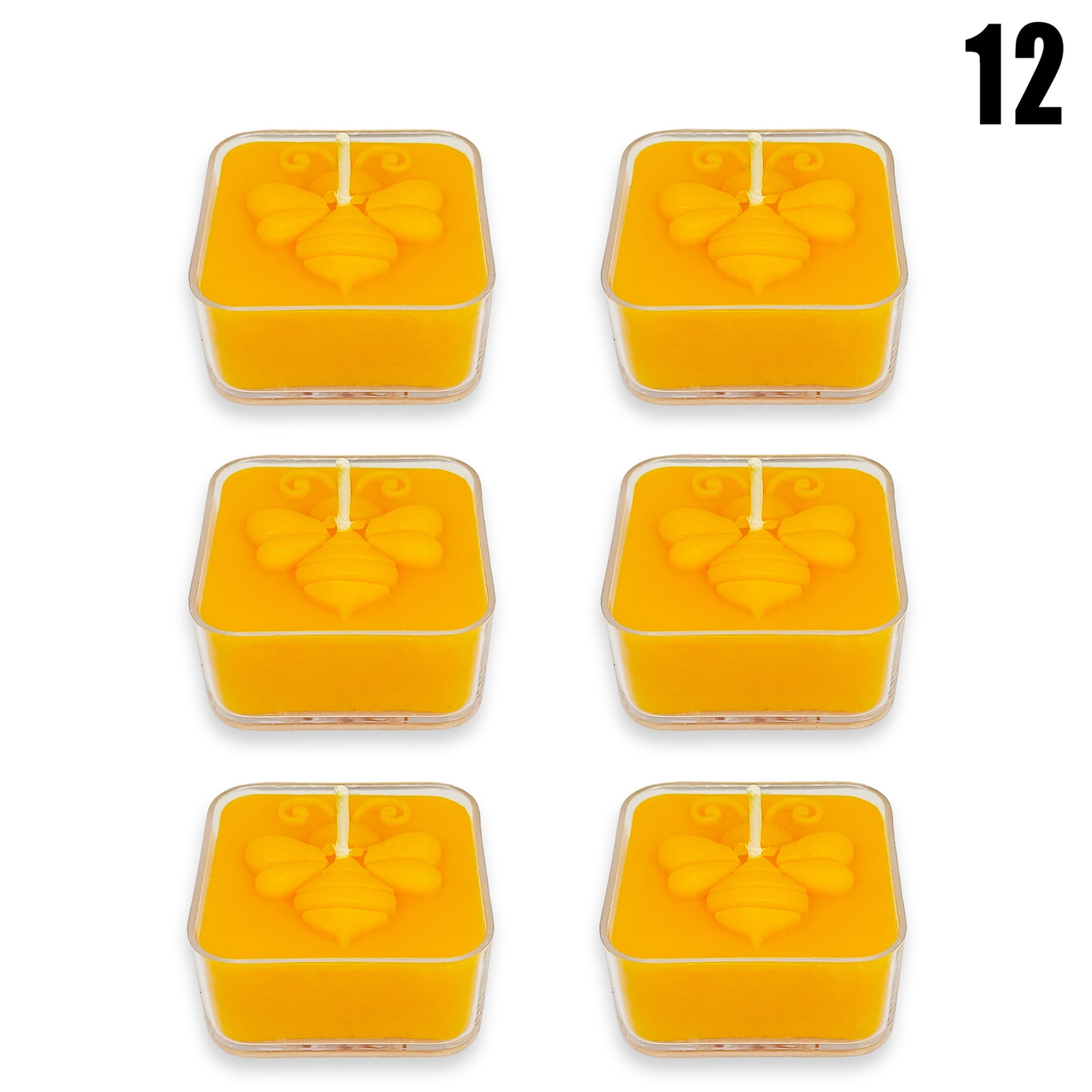 Natural Beeswax Tea Candles, FCMSHAMD 12 Pack Handmade Beeswax Candles ...