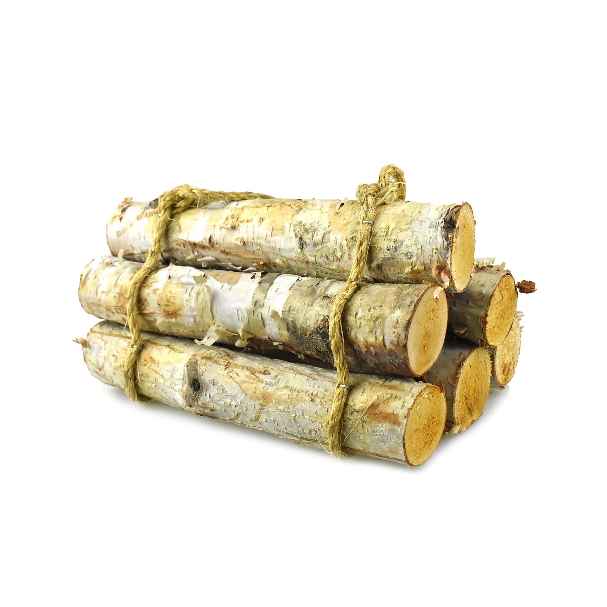 Natural Birch Wood Roped Log Bundle, 10-Inch, 6-Count - Walmart.com