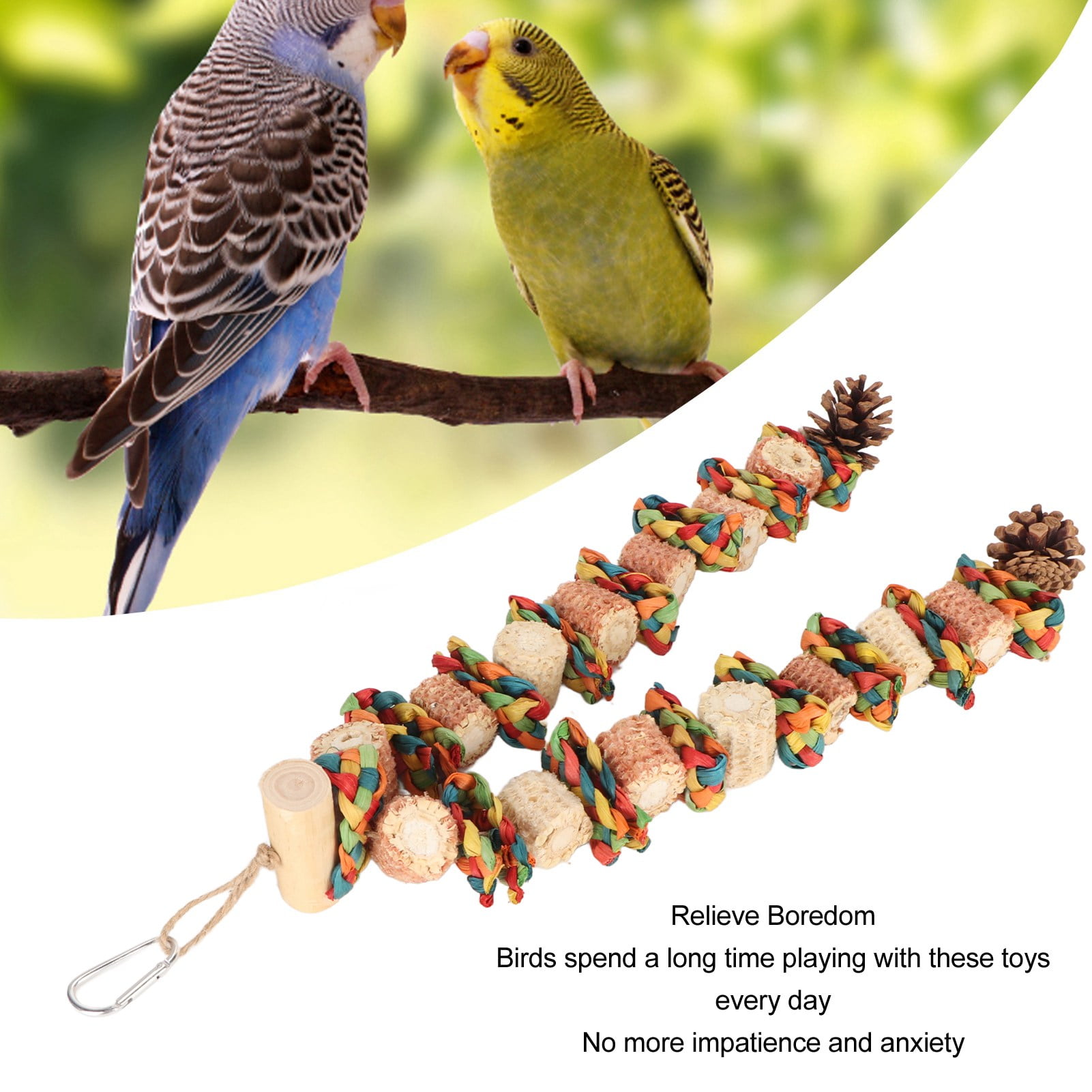 Natural Bird Chew Toy With Corn, Wood Pine, Safe Beak Grinding For ...