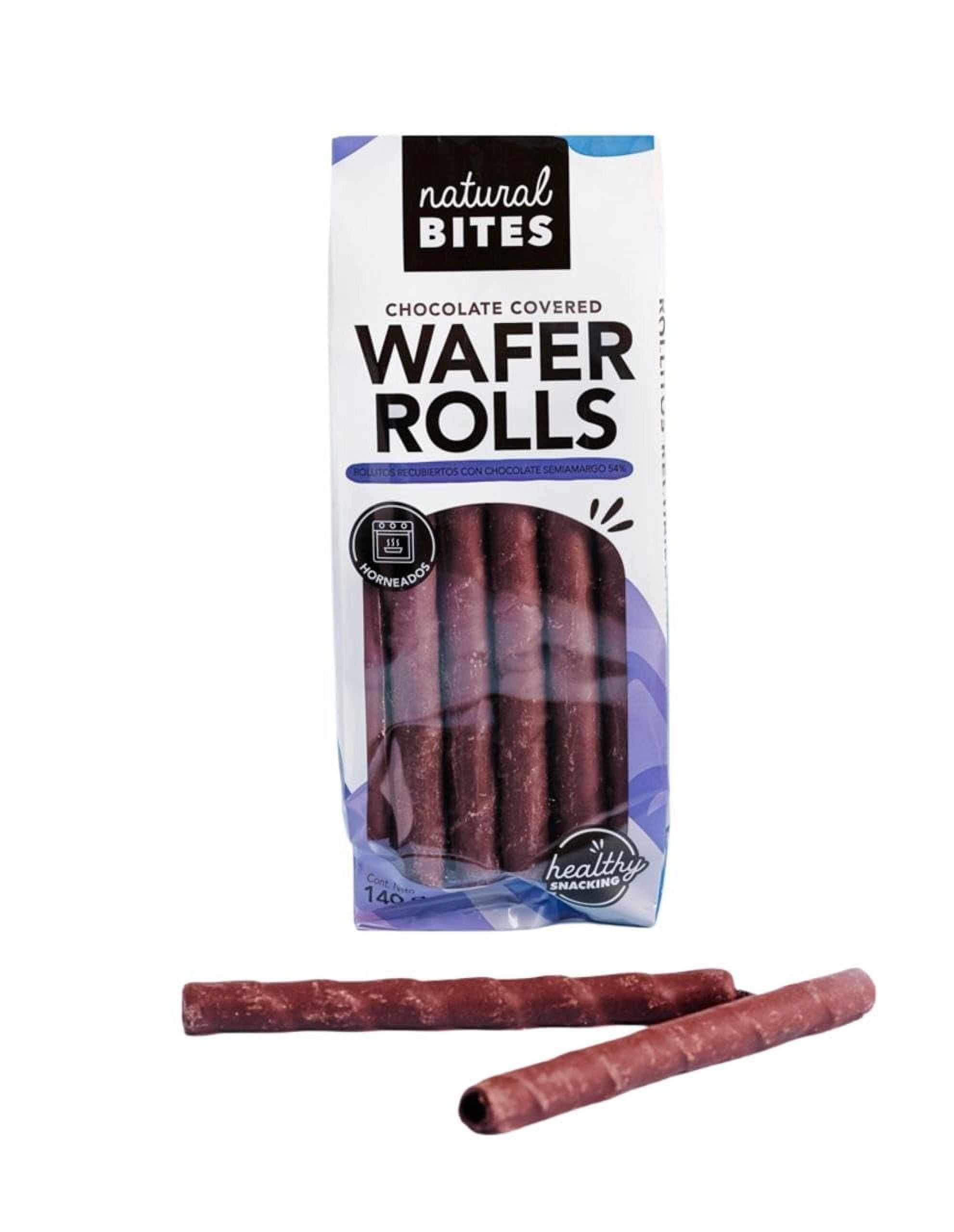 Natural Bites Dark Chocolate DMF15 Covered Wafer Rolls - Crunchy ...