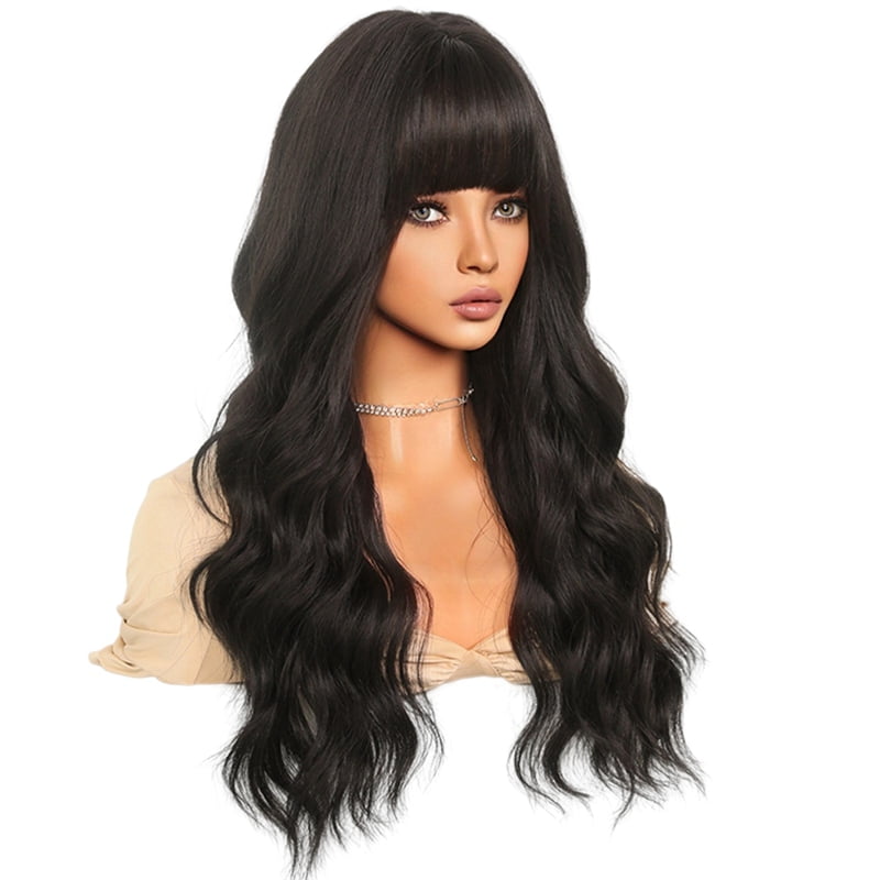 Natural Black 64cm Wig Female Long Curly Hair Big Wave Curly Hair Whole ...