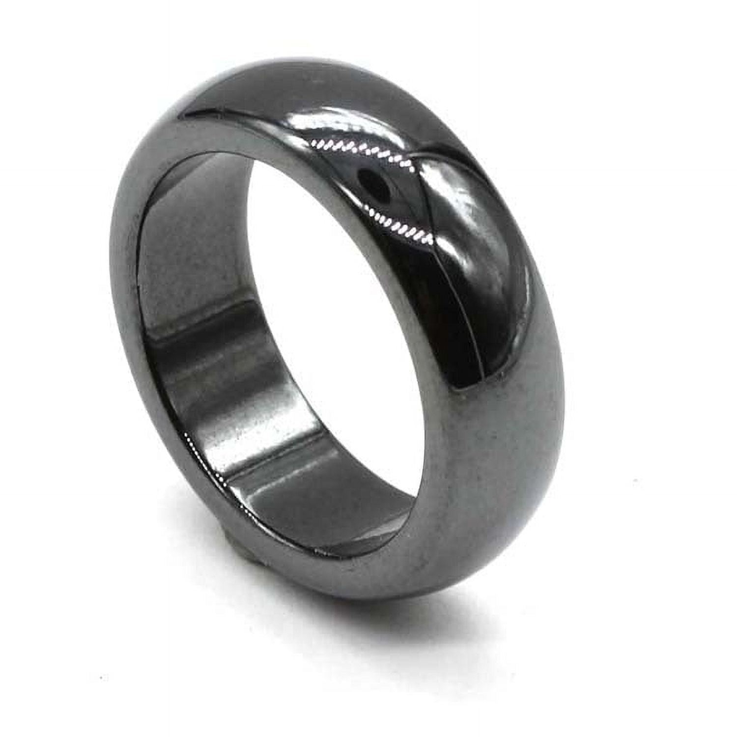 Natural Black Gallstone Shank Ring: European American Simple Style ...