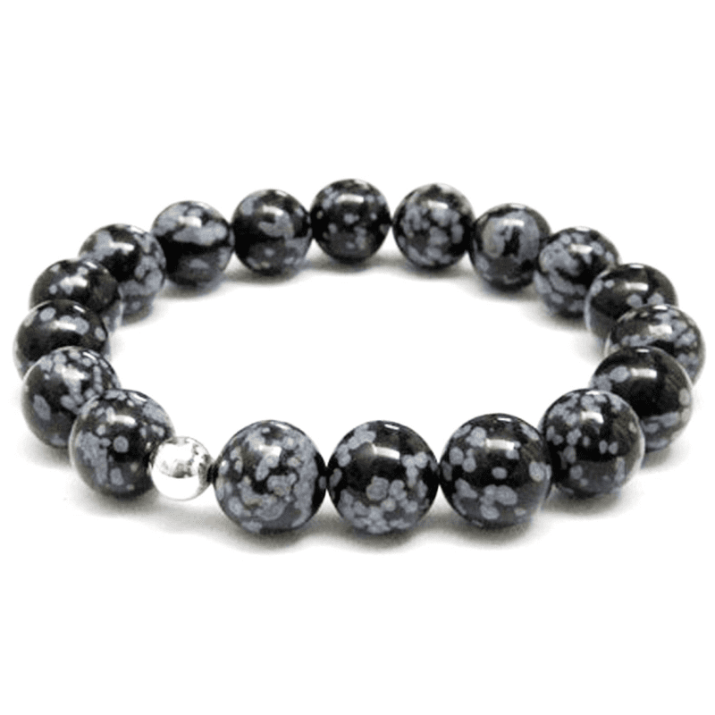 Natural Black Obsidian 10mm Round Shape Smooth Cut Beads Stretchable ...