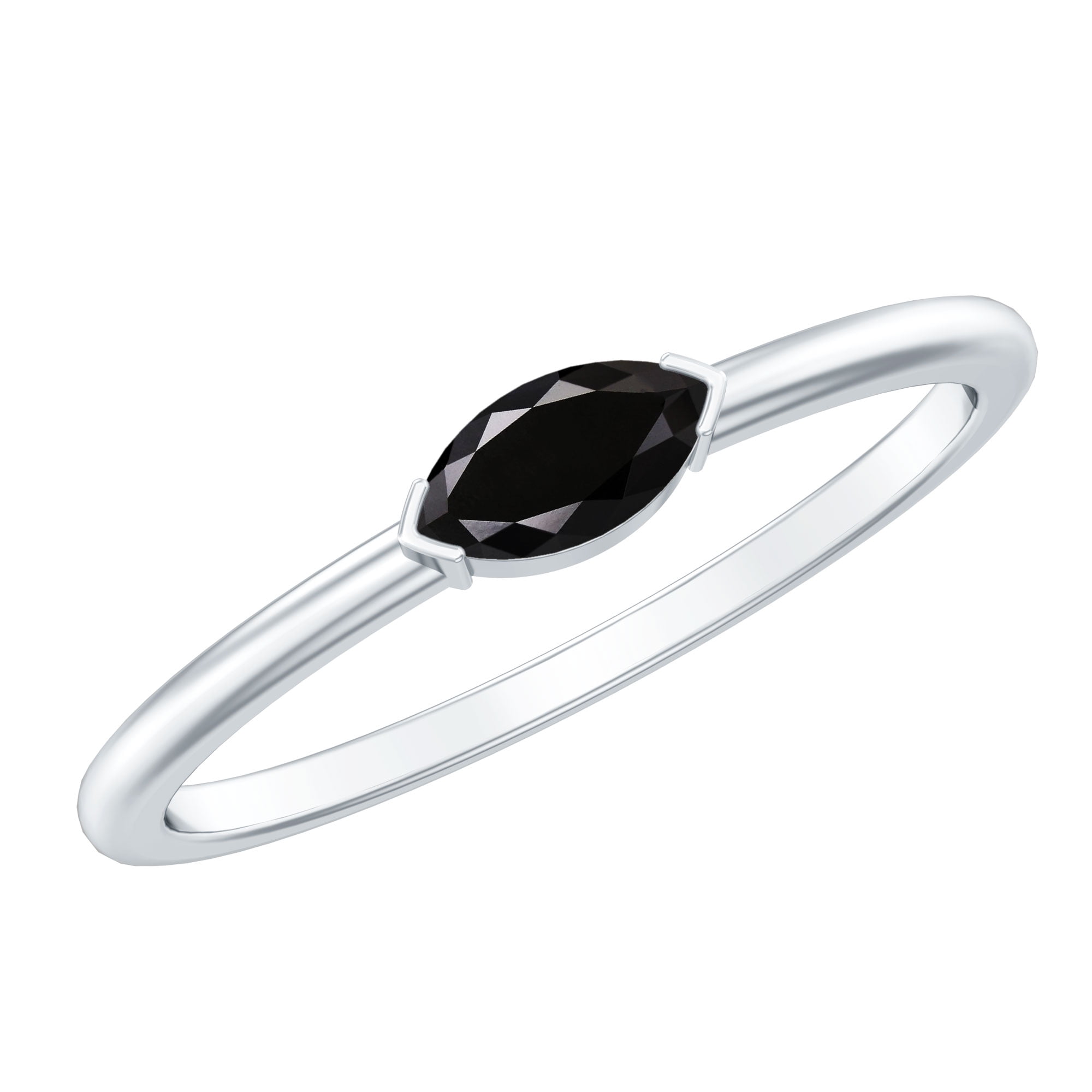 Rosec Jewels Marquise Black Onyx Promise Ring - East West Ring for ...