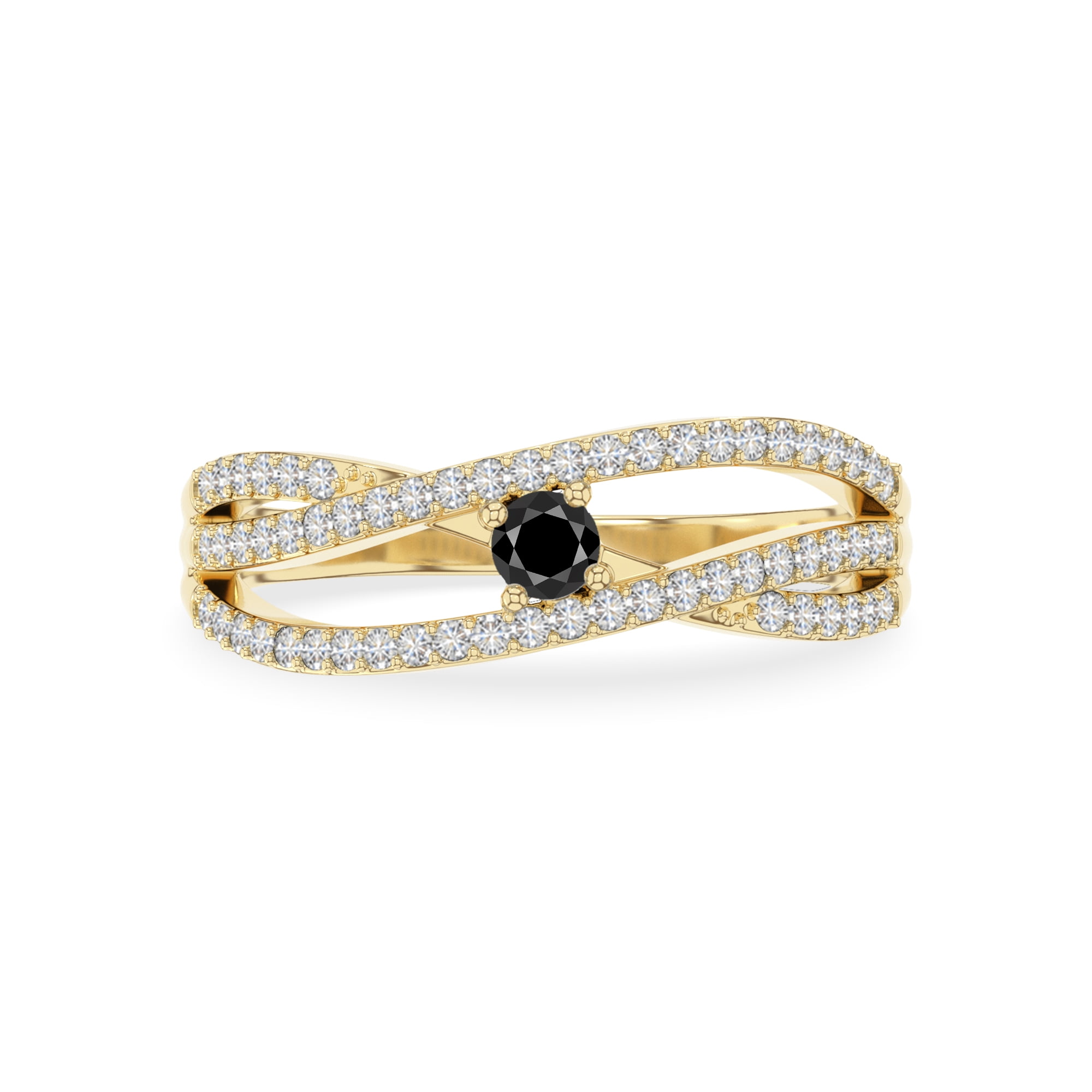 Natural Black Onyx Promise Rings for Women in 18K Yellow Gold Vermeil ...