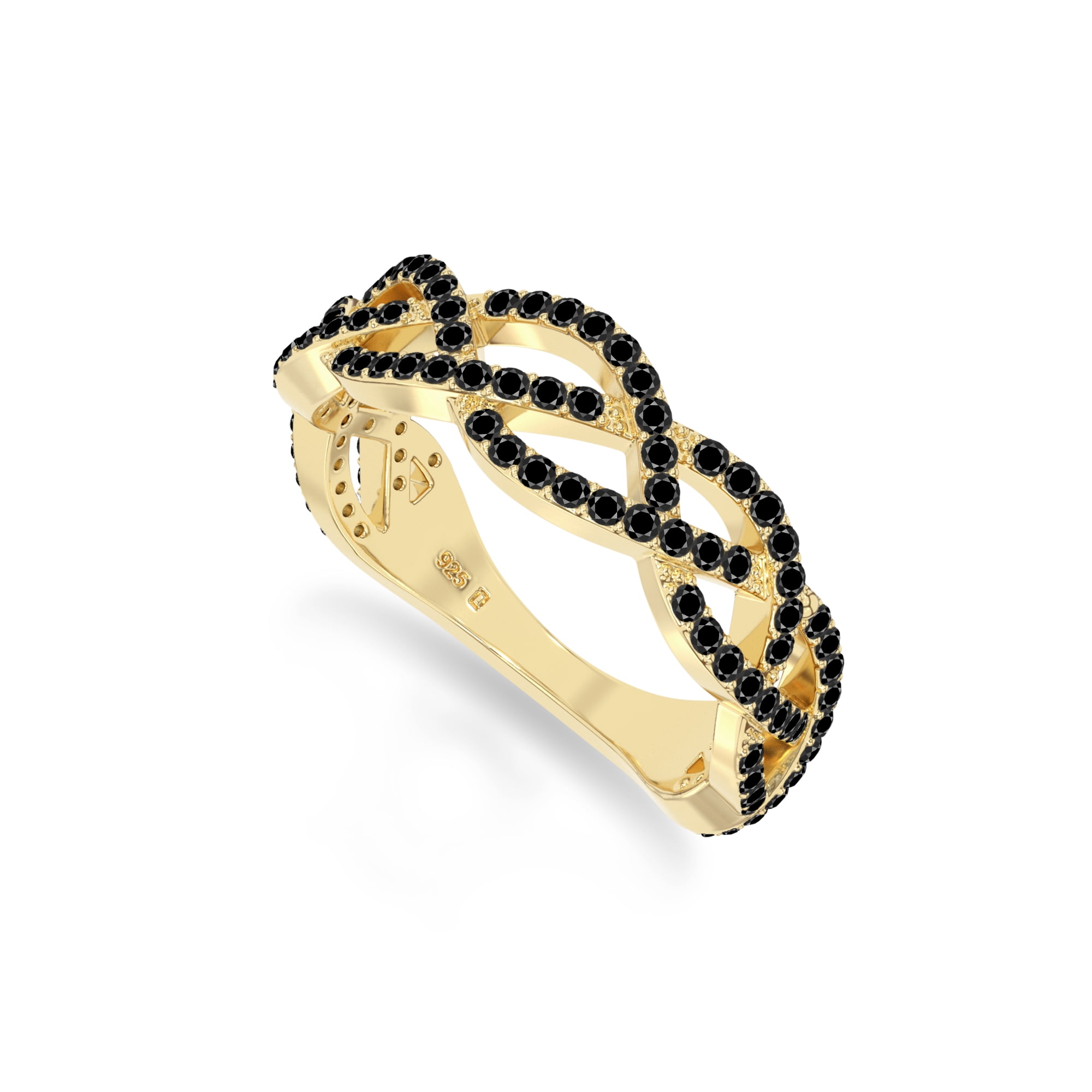 Natural Black Onyx Ring for Women in 18K Yellow Gold Vermeil, July ...