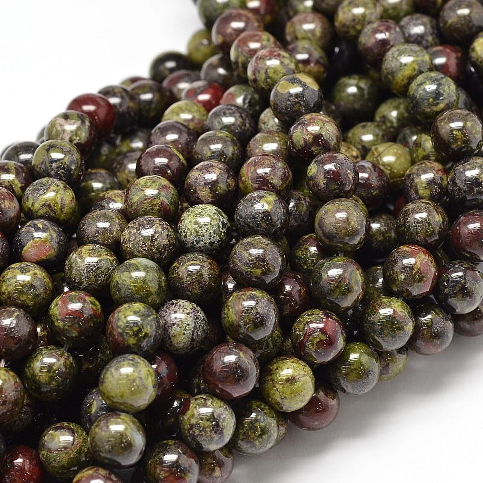 Natural Bloodstone Round Beads Strands 8mm Hole: 1mm about 48pcs/strand ...