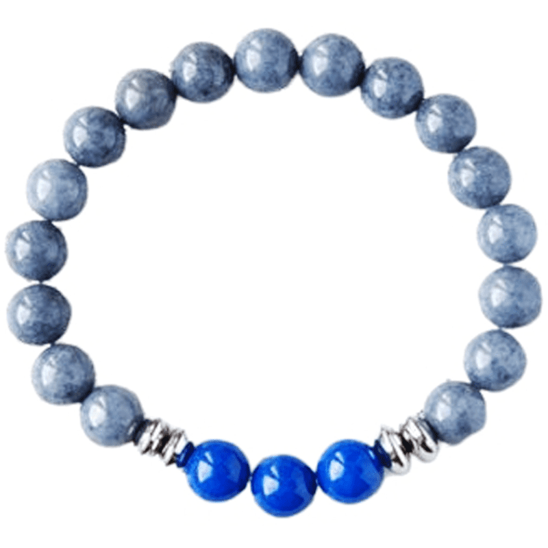 Natural Blue Jade & Gray Jade 8mm Round Shape Smooth Cut Beads ...