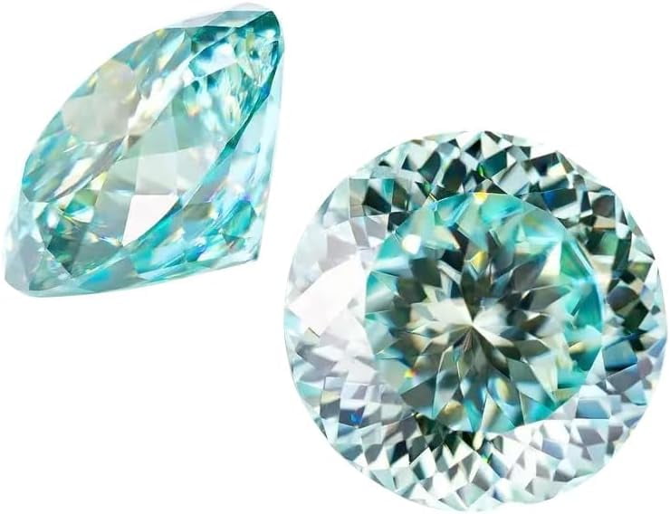 Natural Blue Moissanite Loose Stones, Portuguese Cut Gemstone, VVS1/FL ...