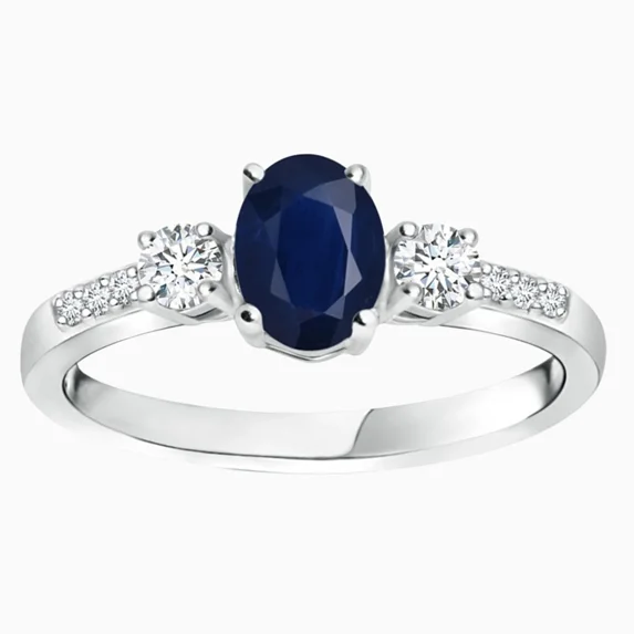 Natural Blue Sapphire (Neelam) Ring | 925 Sterling Silver Handmade ...