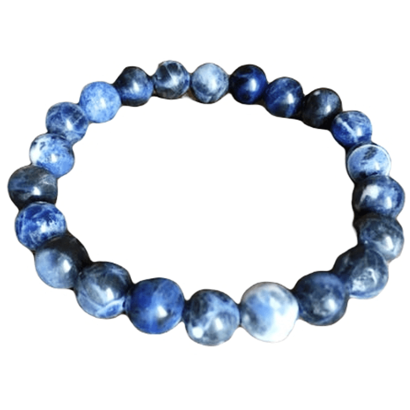 Natural Blue Sodalite 8mm Round Shape Smooth Cut Beads Stretchable ...