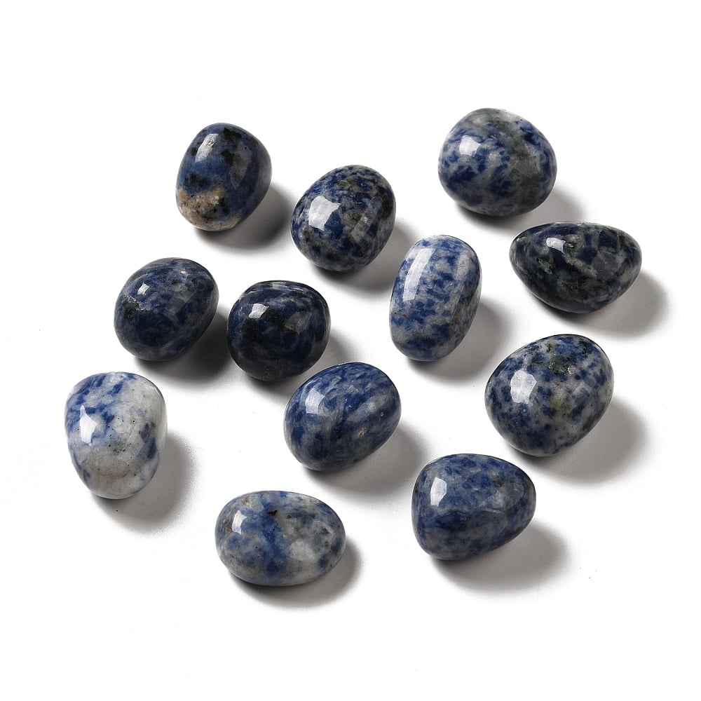 Natural Blue Spot Jasper Beads Tumbled Stone Healing Stones for Reiki ...