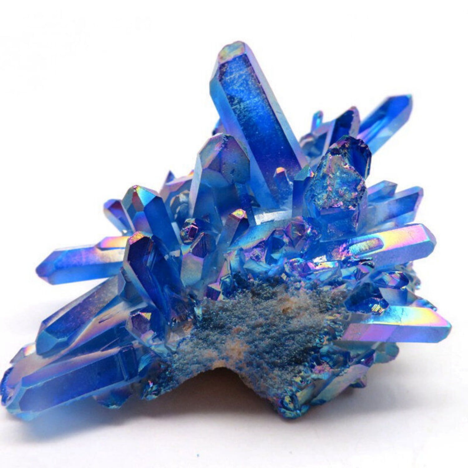 Natural Blue Titanium Quartz Crystal Cluster Mineral Specimen ...
