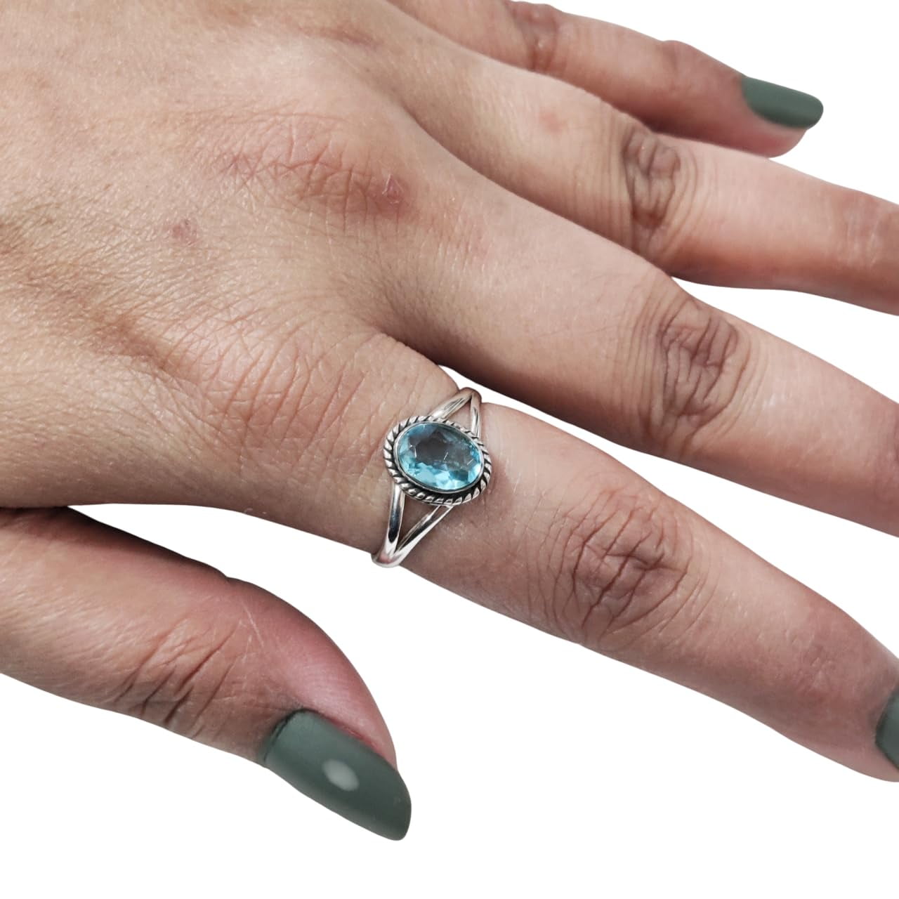 Natural Blue Topaz Ring, AAA Quality Blue Topaz Gemstone Ring, December ...