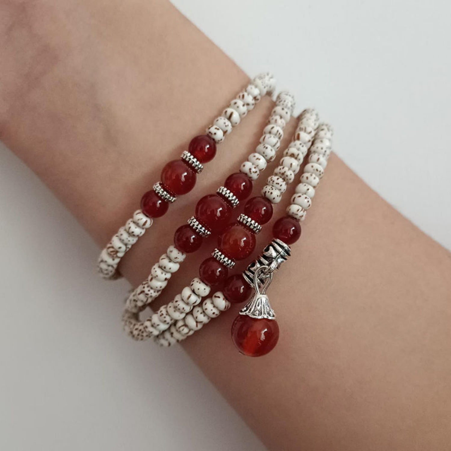 Natural Bodhi Buddhist Prayer Bracelet Mini Moon Star Beads Meditation ...