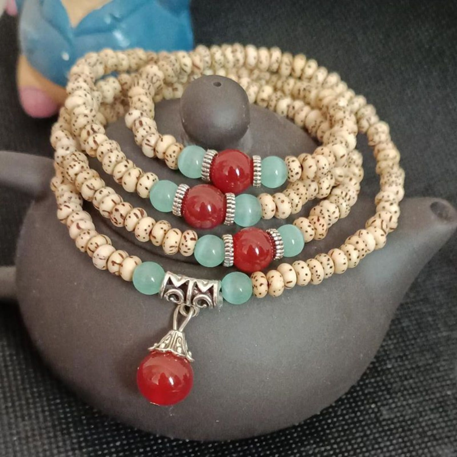 Natural Bodhi Buddhist Prayer Bracelet Mini Moon Star Beads Meditation ...