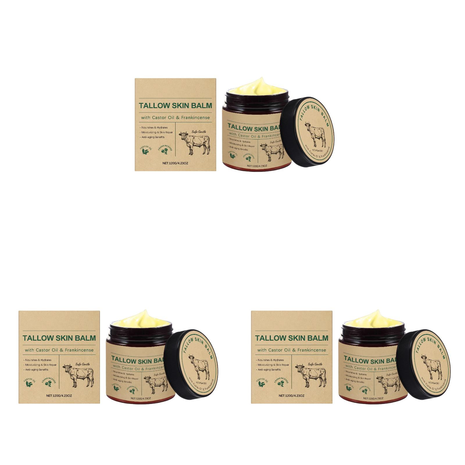 Natural Body Cream: Grass Fed Beef Tallow Balm with Frankincense ...