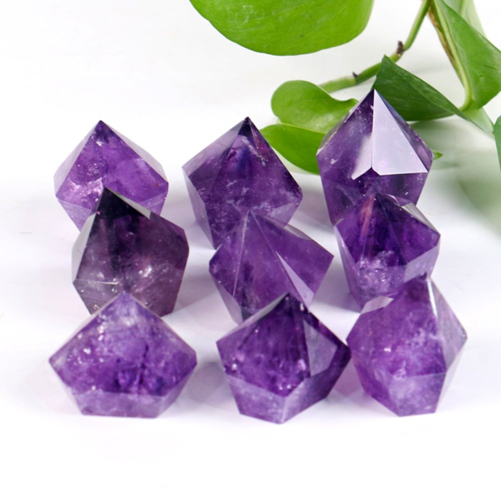 Natural Brazilian Amethyst Single-Point Column Ornament, Hexagonal Cake ...