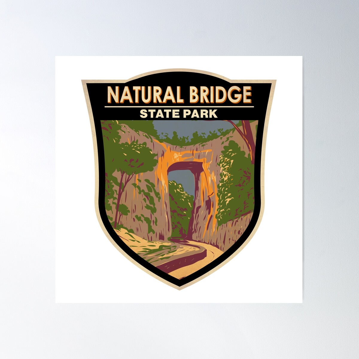 Natural Bridge State Park Virginia Badge Poster Wall Art, Modern Wall ...