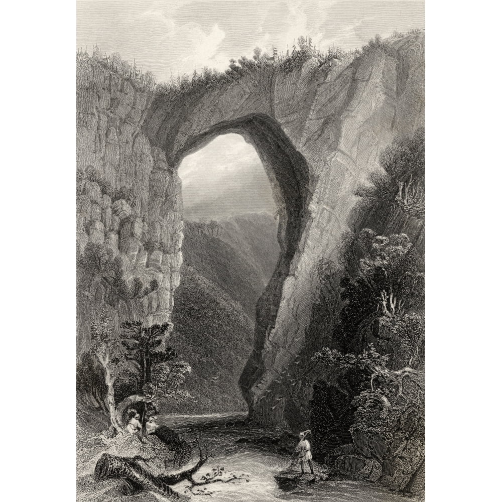 Natural Bridge Virginia Usa From A 19Th Century Print Engraved By J C ...