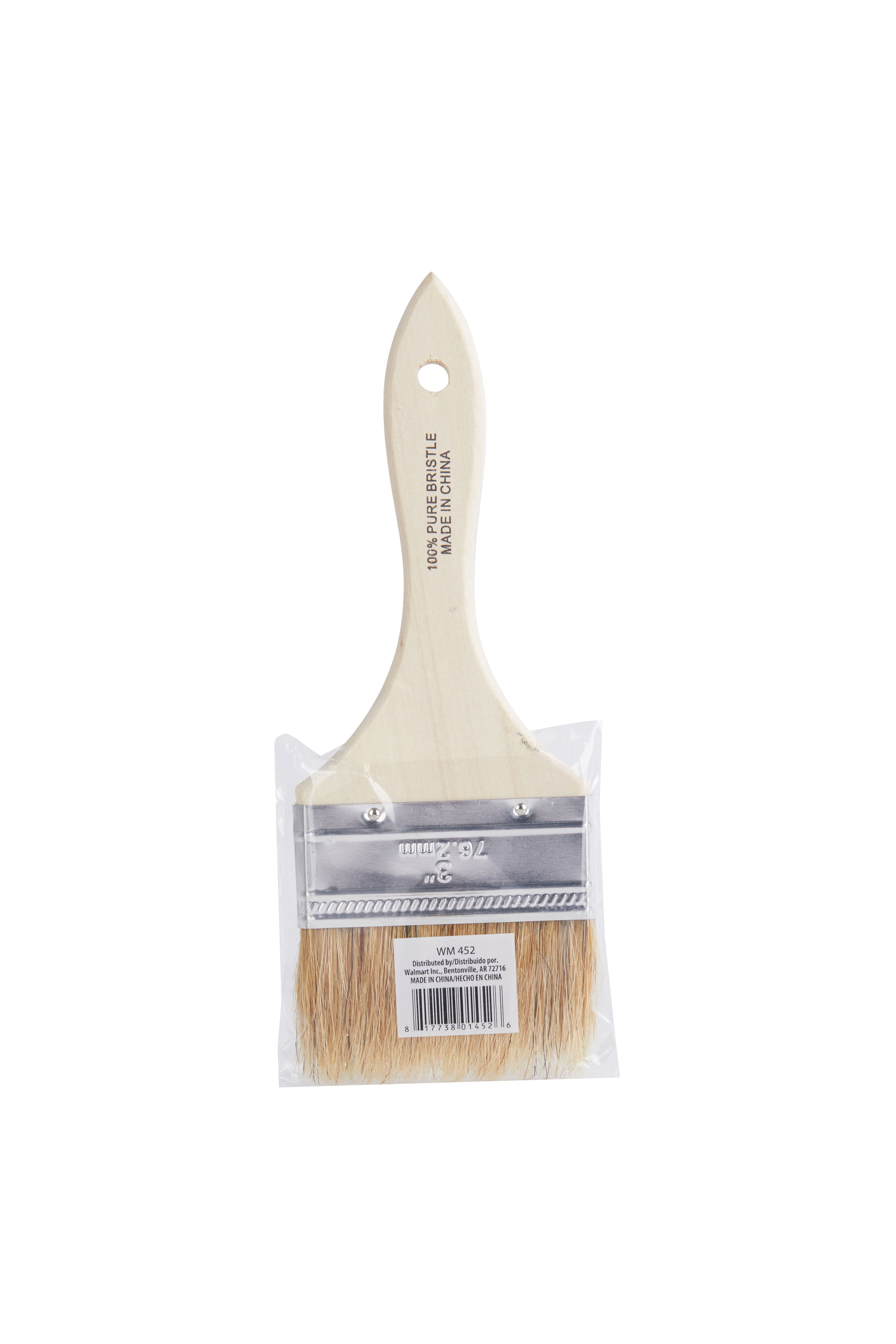 Natural Bristle Flat 3-in. Chip Household Paint Brush for Paint and ...