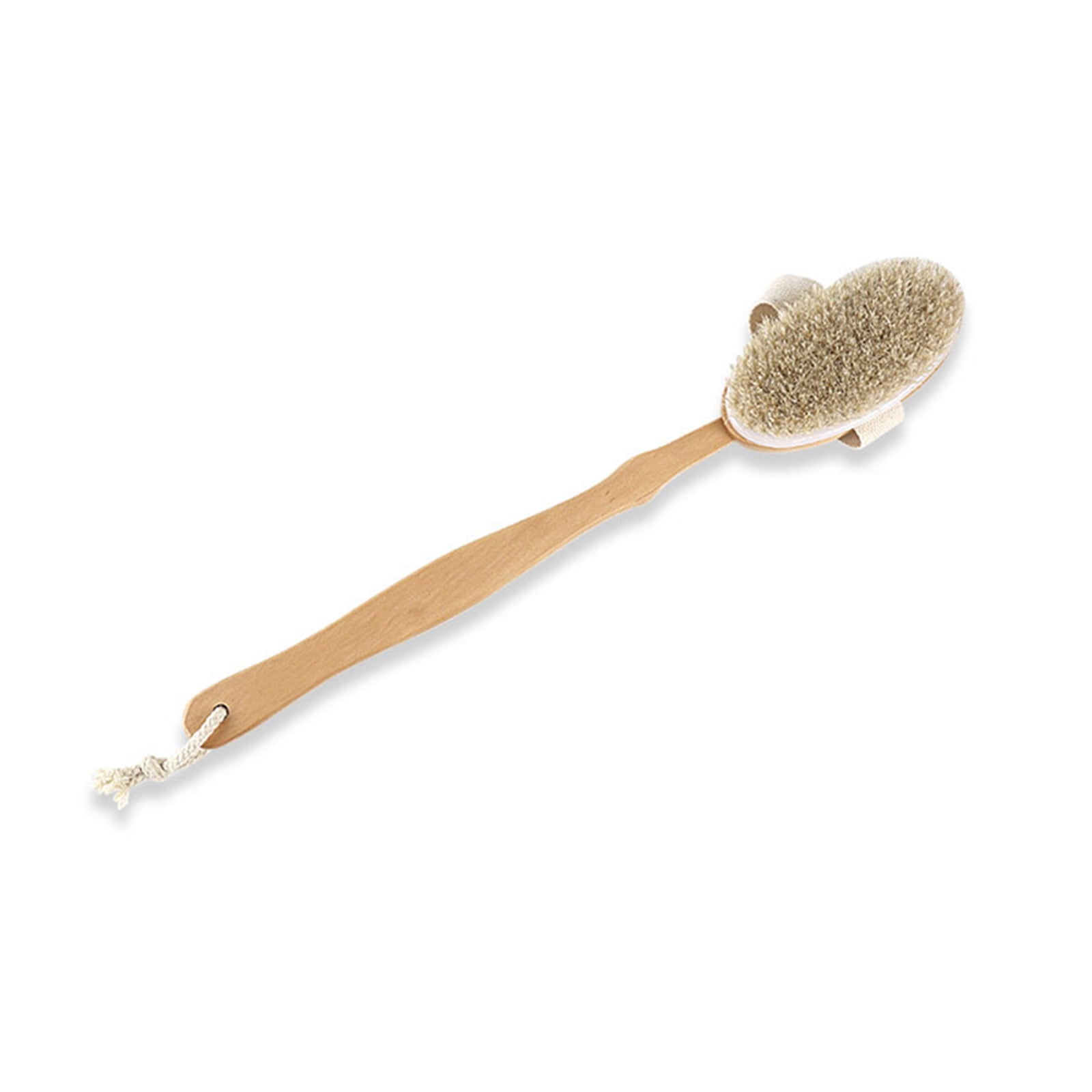 Natural Bristles Back Scrubber Shower Brush With Detachable Long Wooden ...