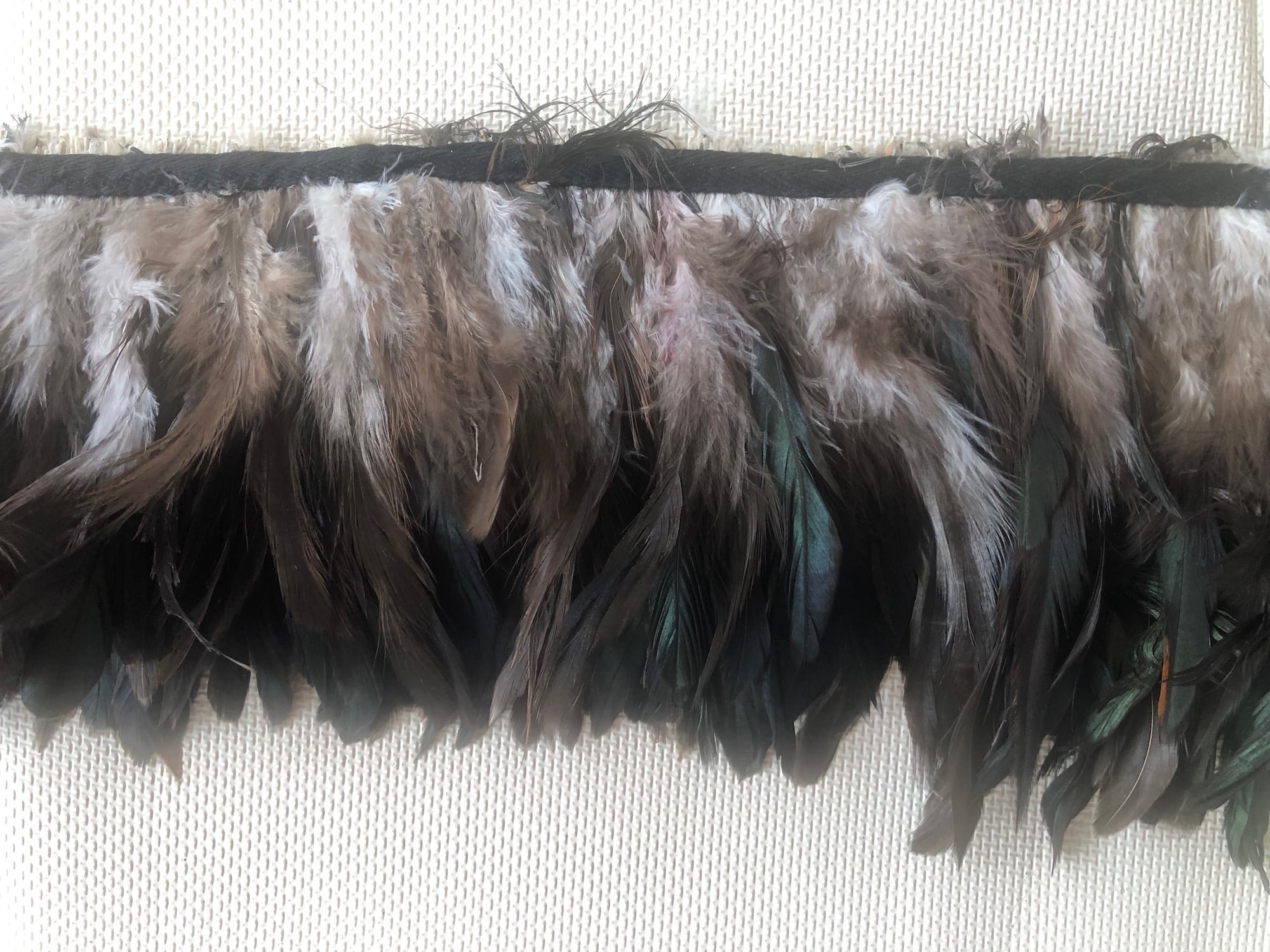 Natural Bronze Black Feather Trim Rooster Hackle per yard - Walmart.com