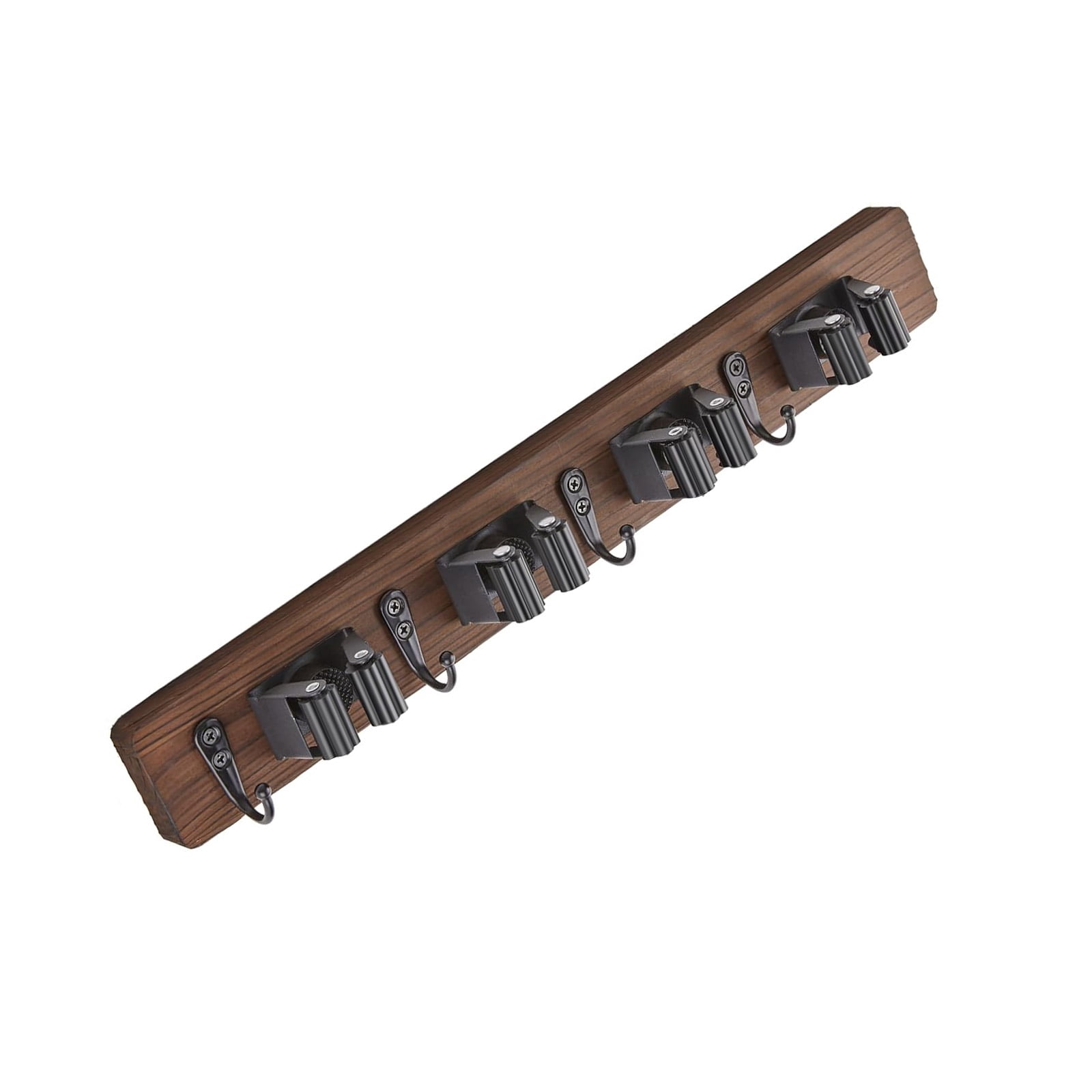 Natural Broom Rack Wall Mount Sturdy Vertical Storage for Mops, Brooms ...
