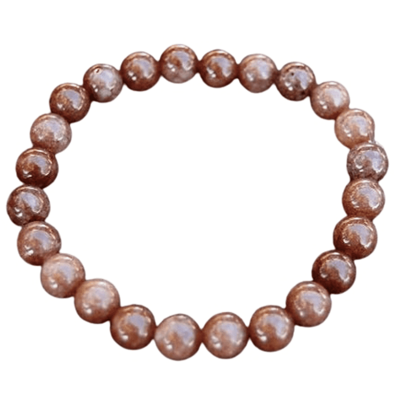 Natural Brown Agate 8mm Round Shape Smooth Cut Beads Stretchable ...